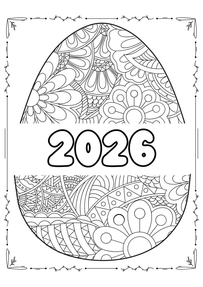 Personalised Easter Egg Coloring Page | Zentangle Egg Design for Kids ...