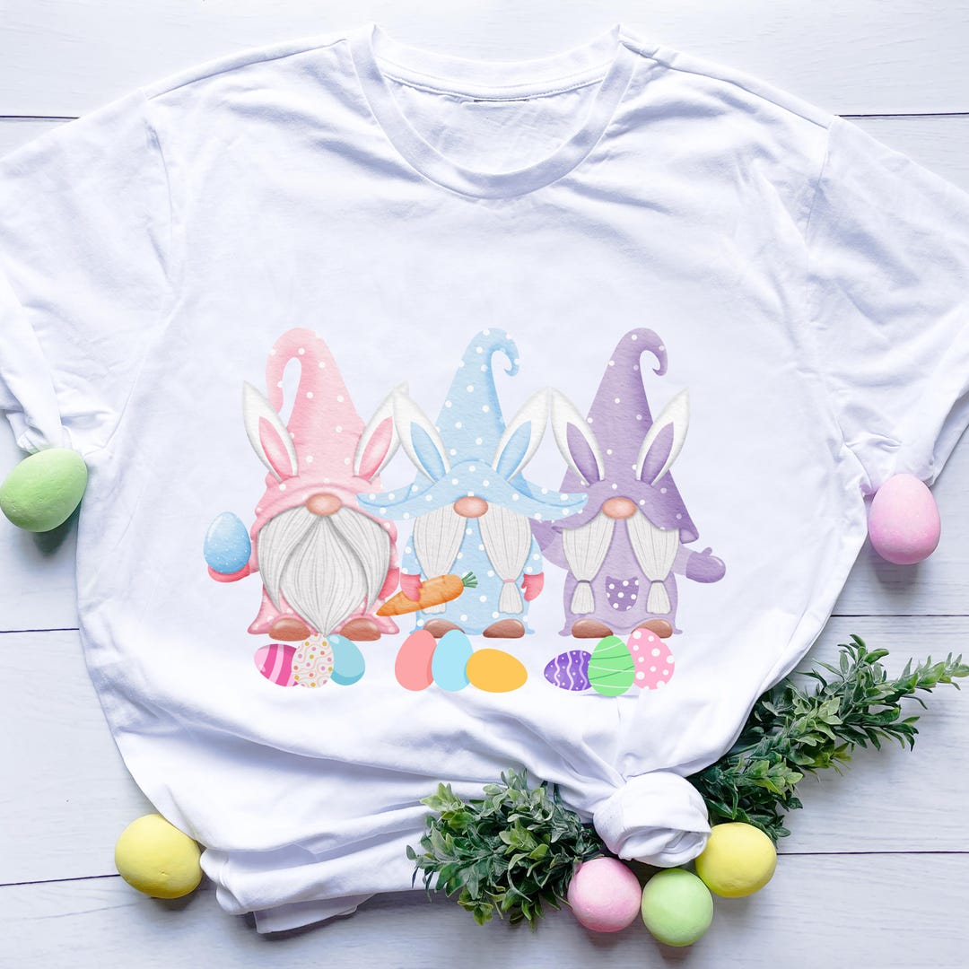 Easter Bunny Gnomes Clipart, Watercolor Pastel Trio (PNG) - Etsy