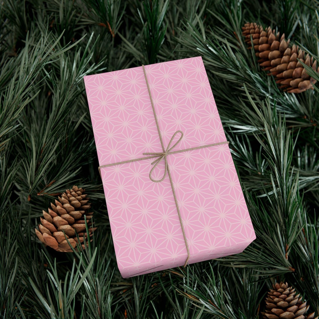 Nezuko Kamado Wrapping Paper, Pink Hemp Leaf Kimono, Anime Gift Wrap - Etsy