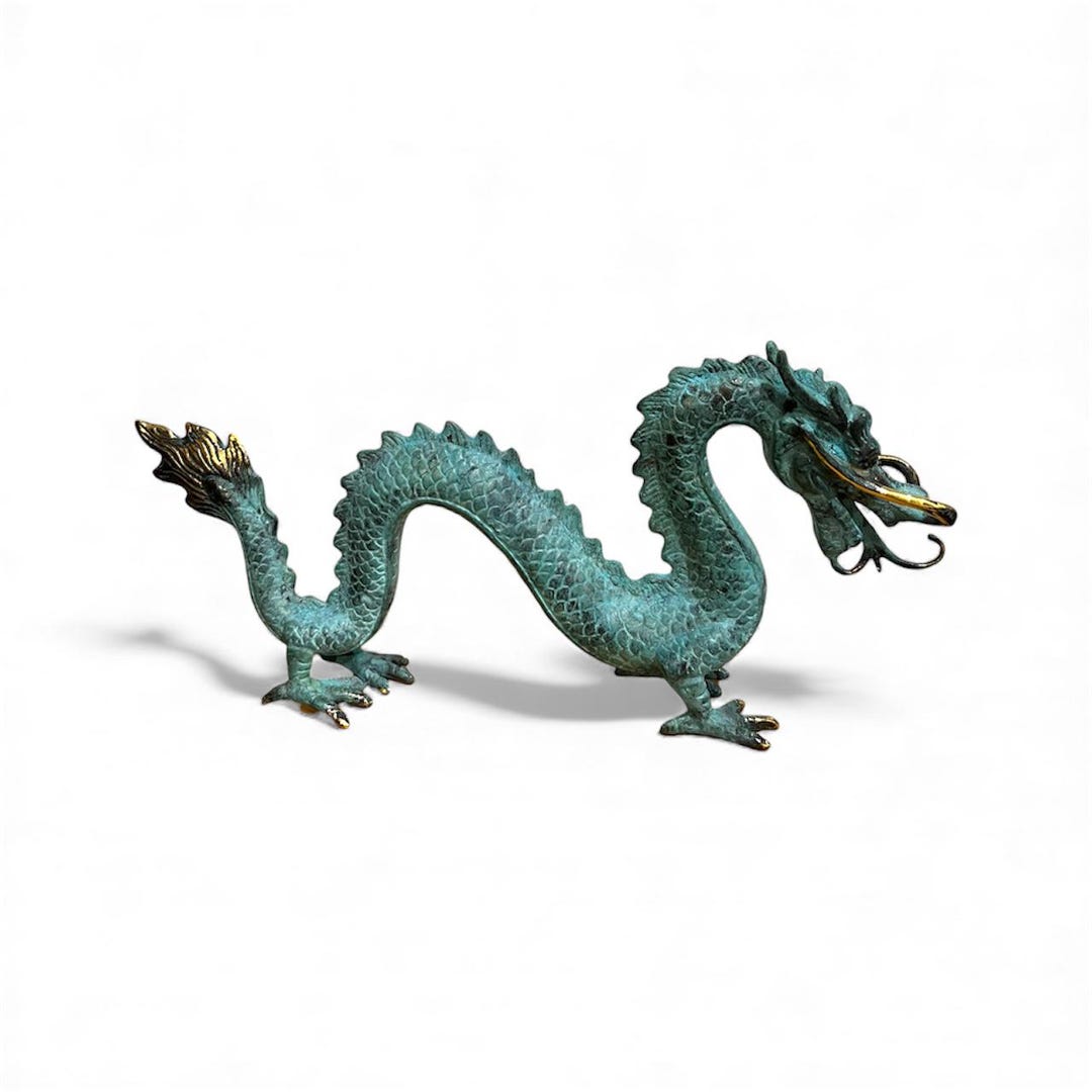 Bronze Dragon Sculpture | Feng Shui Mythical Dragon Statue | Asian ...