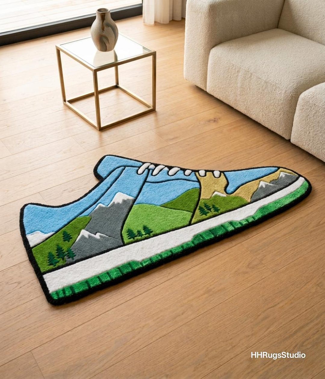 Hand Tufted Sneaker Rug, Streetwear Shoe Shape Rug, Custom Sneaker ...