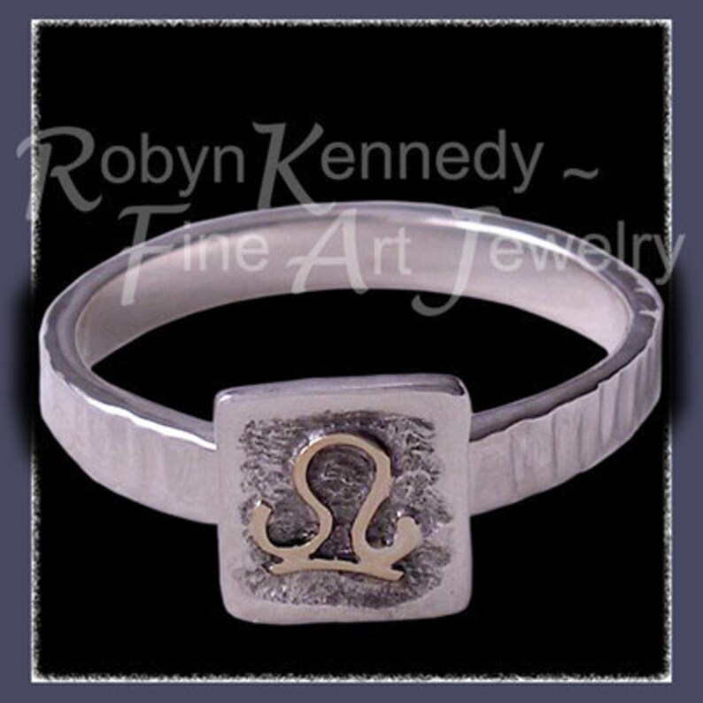 Libra Zodiac Jewelry Hand Made 14 K Yellow Gold Libra Symbol and ...