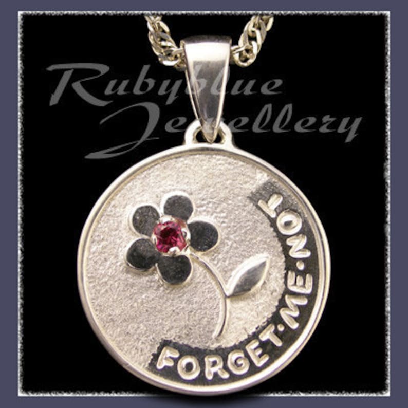 Forget-me-not Jewelry, Hand Made Sterling Silver 'engraved' Pendant Set ...