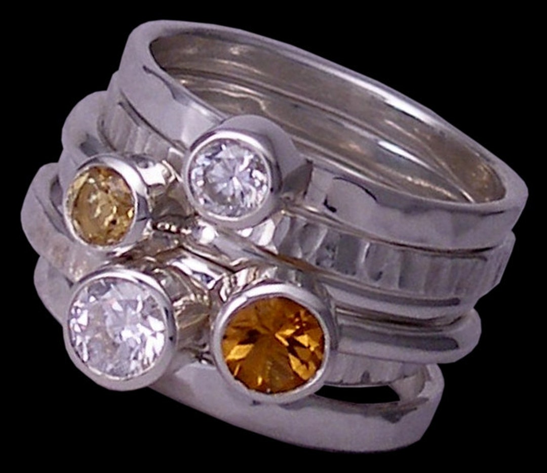 Handmade Genuine Citrine, Honey Topaz & Swarovski Cubic Zirconias ...