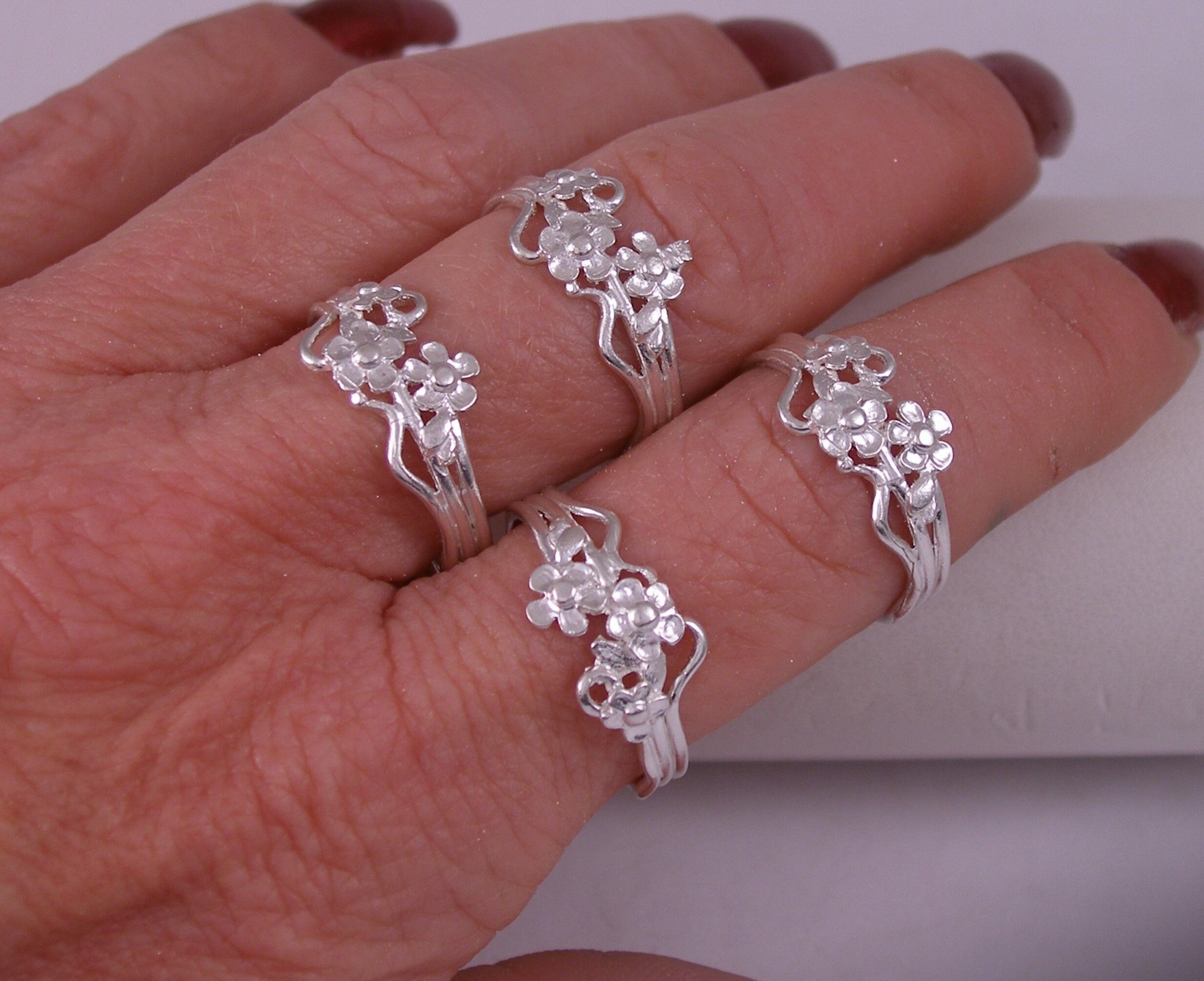 Forget-me-not Jewelry Hand Made Sterling Silver Forget-me-not - Etsy