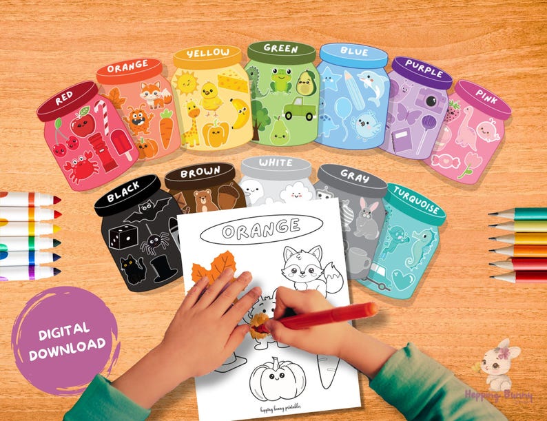 Montessori Color Sorting Game | Preschool Learning Activity (PDF ...
