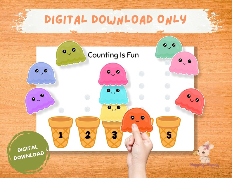 Ice Cream Counting Game | Preschool Number Learning Activity | 1–5 ...