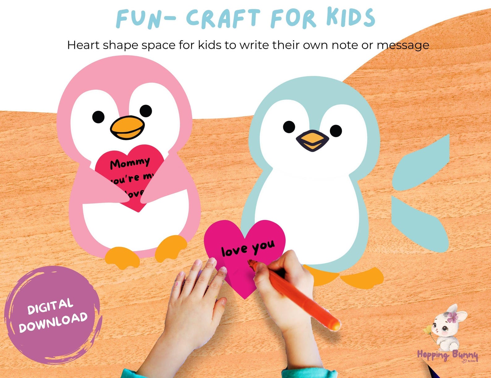 Valentine Penguin Craft for Kids | Cut and Paste Preschool Activity ...
