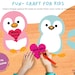 Valentine Penguin Craft for Kids | Cut and Paste Preschool Activity ...