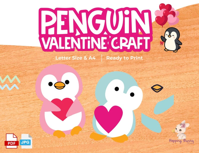 Valentine Penguin Craft for Kids | Cut and Paste Preschool Activity ...