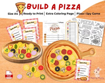 Pizza Game Printable | Build a Pizza Pretend Play | Counting & Matching ...