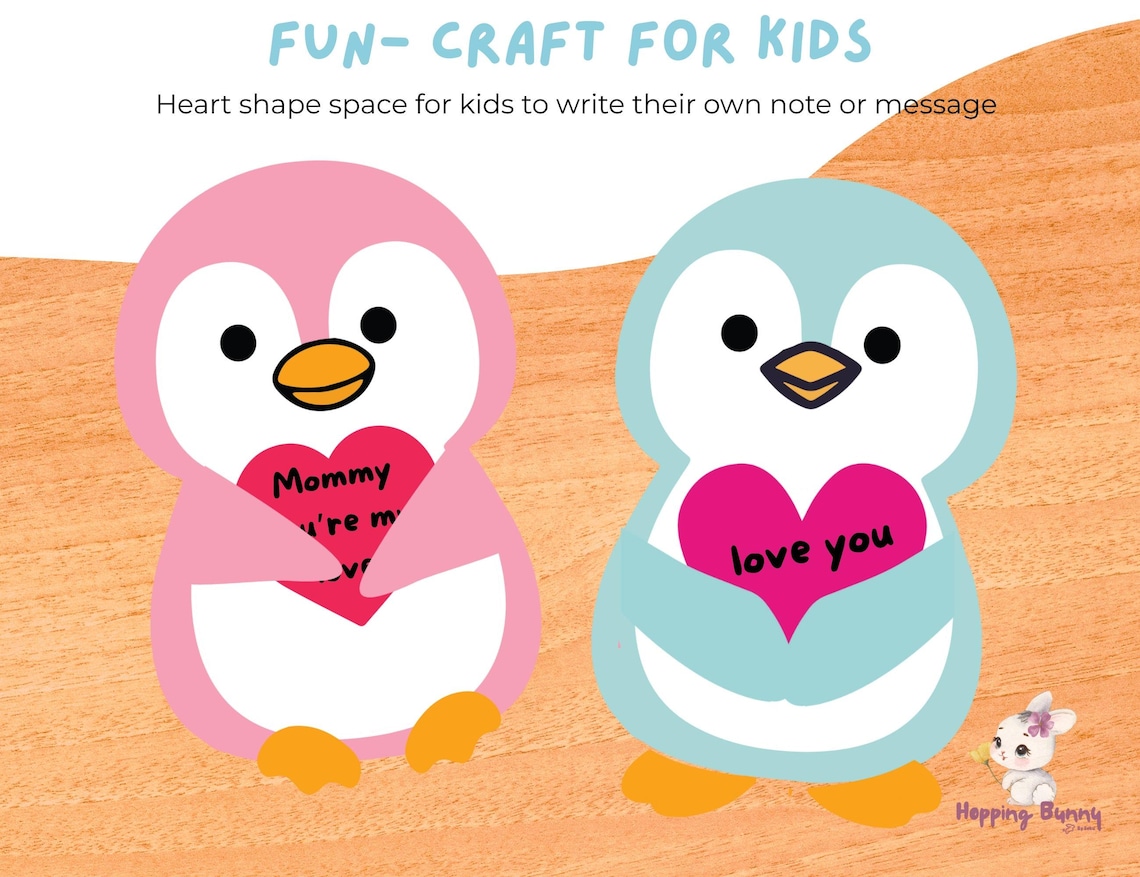 Valentine Penguin Craft for Kids | Cut and Paste Preschool Activity ...