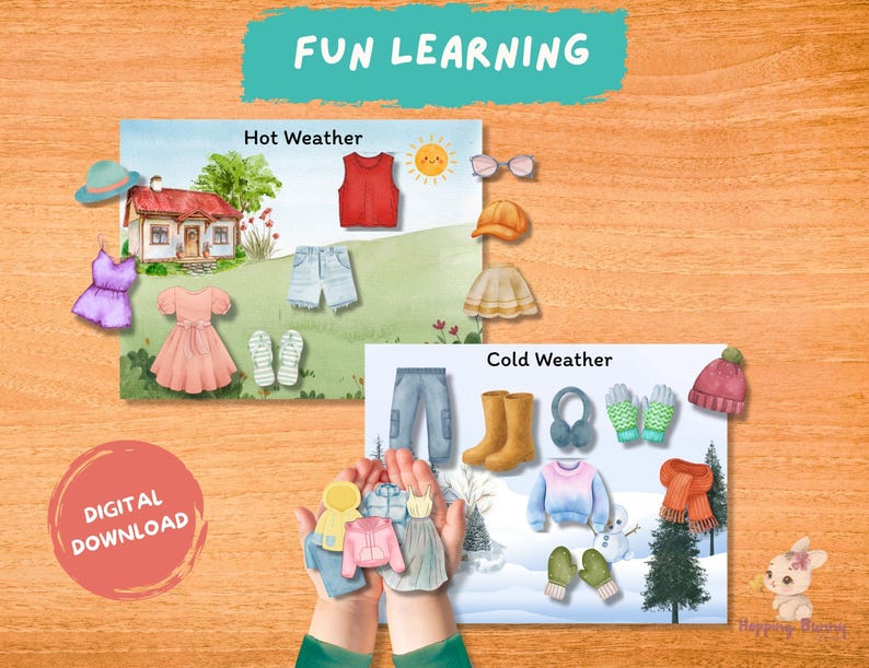Clothes Sorting Activity • Hot and Cold Weather Activity • Preschool ...