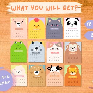 Kids Printable Calendar 2026 • Cute Animal Monthly Calendar ...
