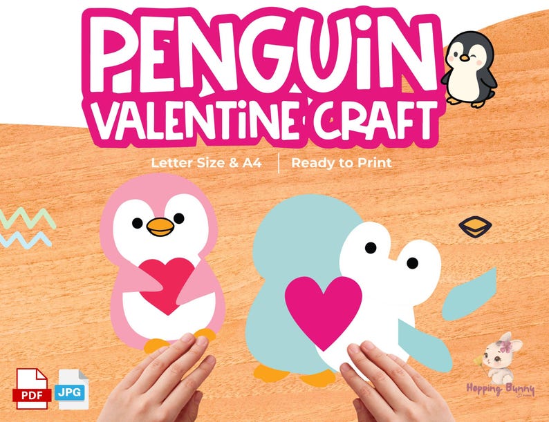 Valentine Penguin Craft for Kids | Cut and Paste Preschool Activity ...