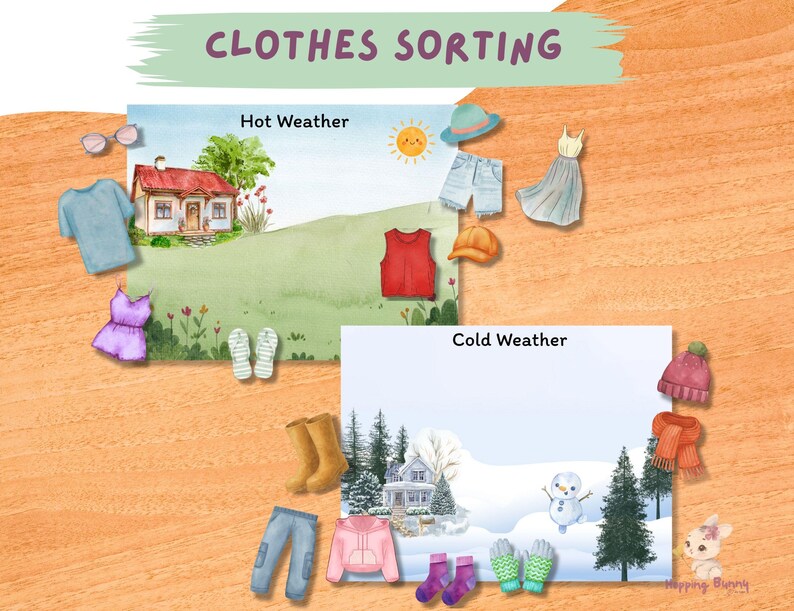 Clothes Sorting Activity • Hot and Cold Weather Activity • Preschool ...