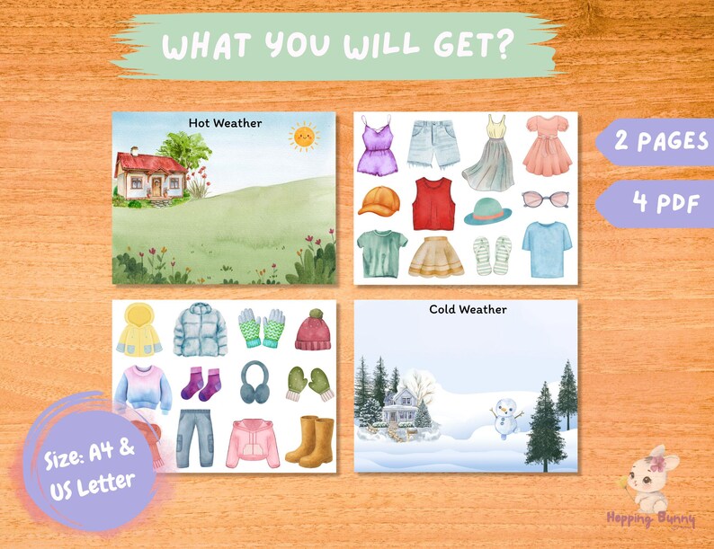Clothes Sorting Activity • Hot and Cold Weather Activity • Preschool ...