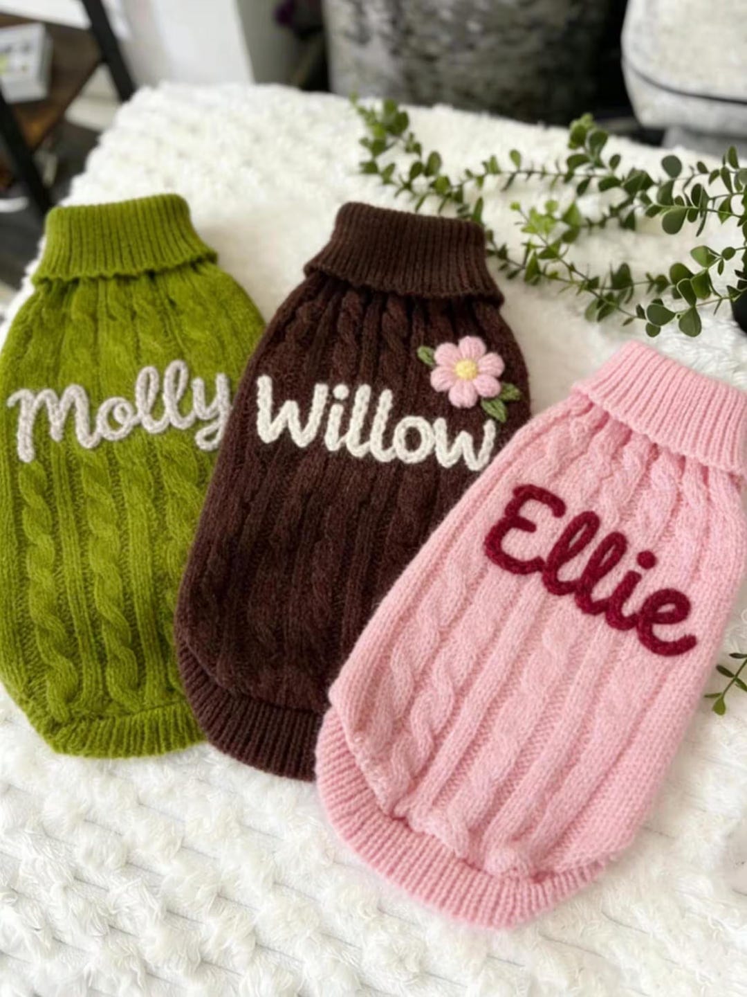 Custom Pet Outfit With Name, Personalized Dog Sweater, Doggy Handmade ...