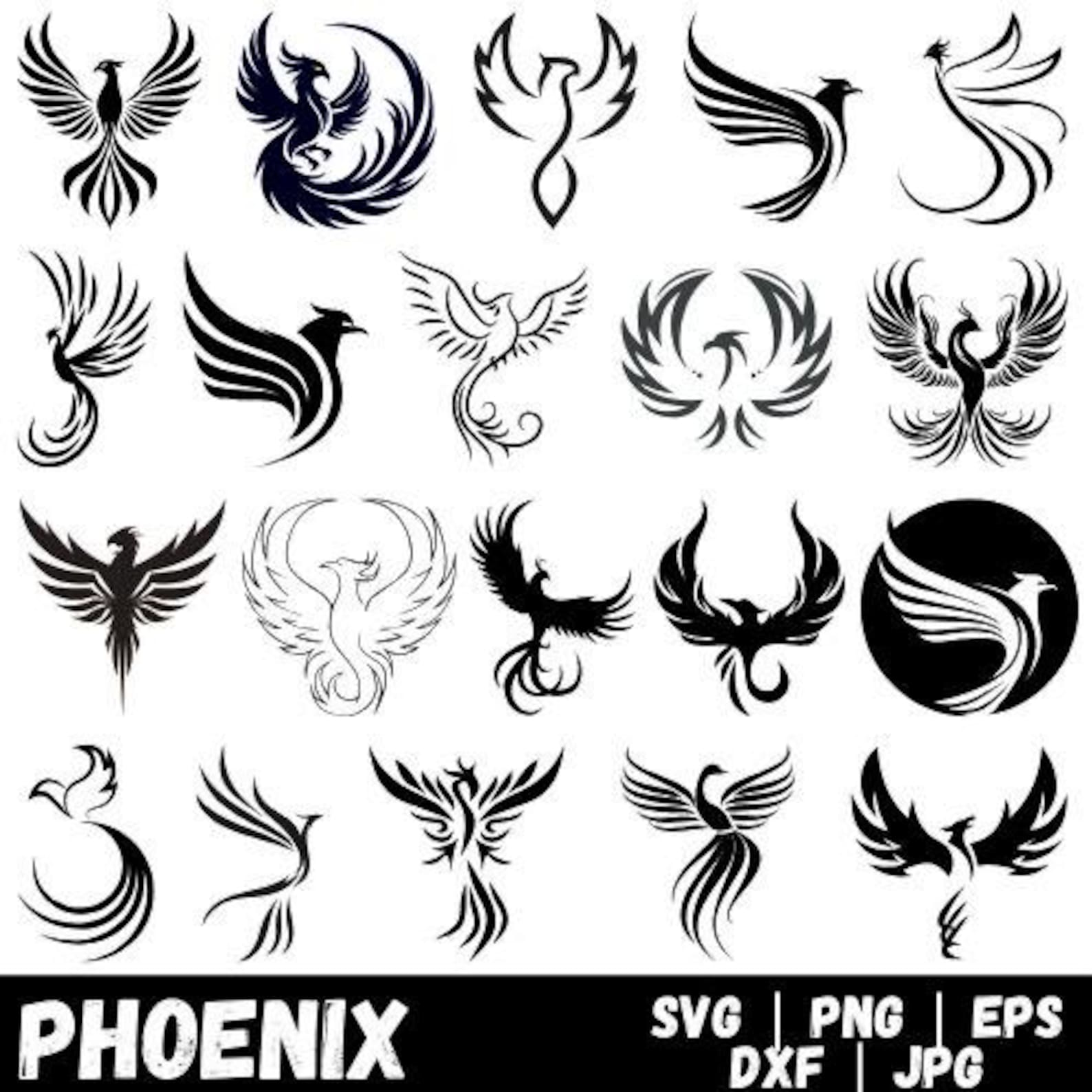 Phoenix Svg,phoenix SVG Bundle,phoenix Bird Svg,phoenix SVG Cut Files ...