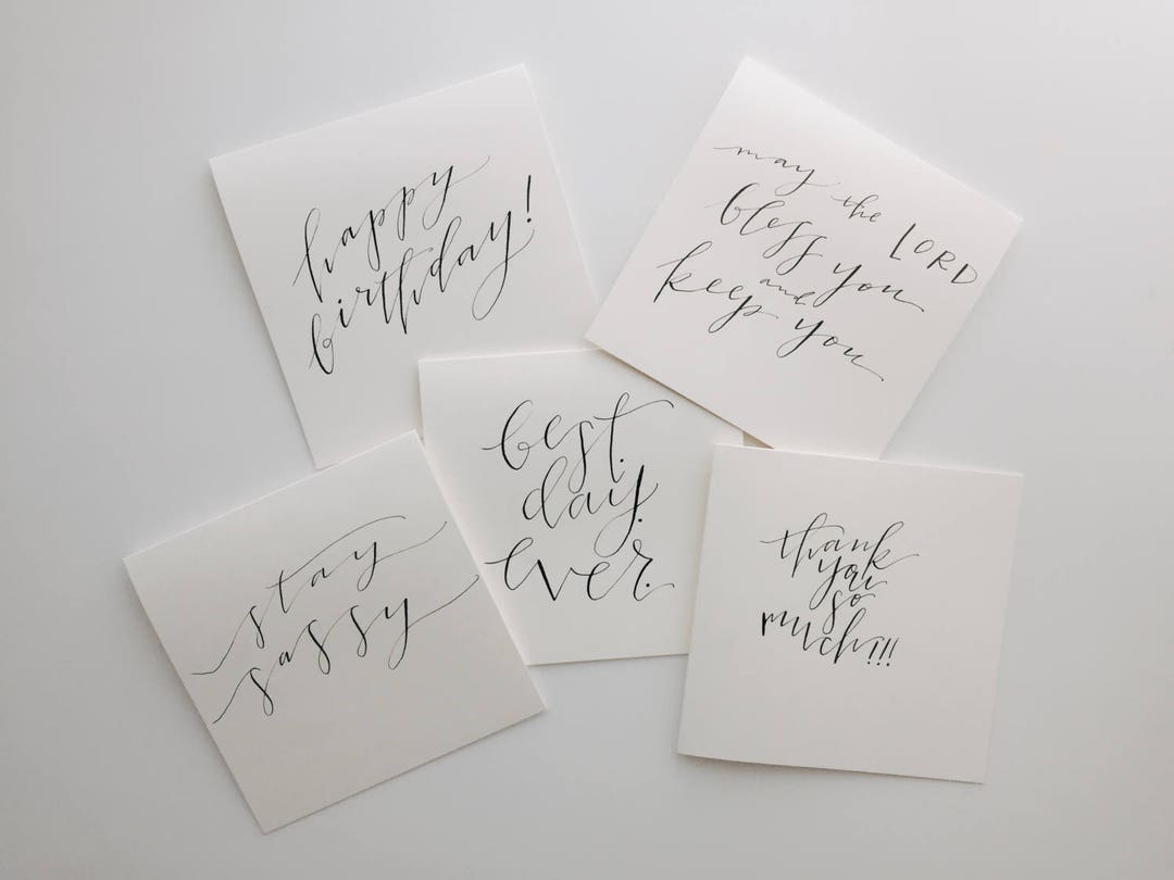 Minimalist Card // Minimalist Card Set // Modern Calligraphy Greeting ...