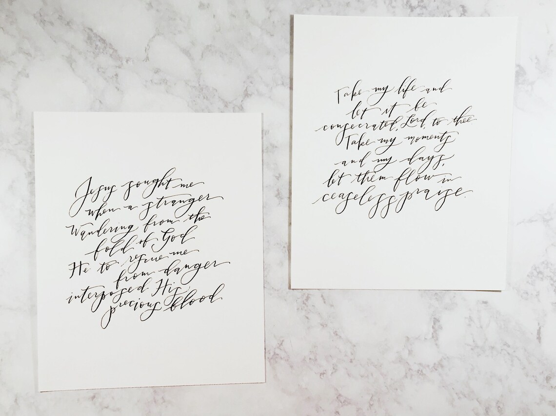 Custom Calligraphy Print // Handwritten // Hand Painted // - Etsy