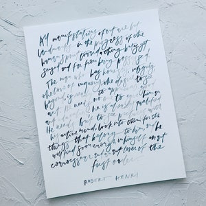 Long Passage Calligraphy // Long Quote Calligraphy // Handwritten Long ...