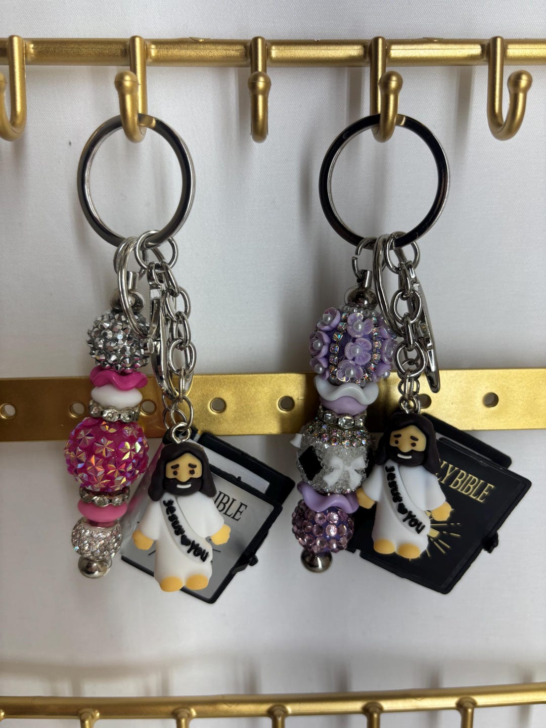 Jesus Religious Mini Bible Beaded Keychains - Etsy