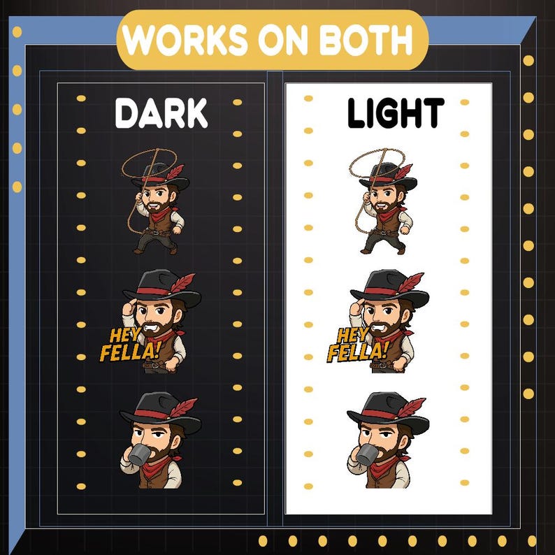Animated Cowboy Western Emotes Pack, Gamer Emotes for Twitch Discord - Etsy