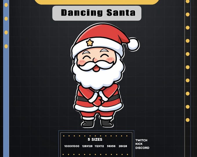 ANIMATED Dancing Santa Hat - EMOTE / Twitch Discord Stream Xmas Cute ...