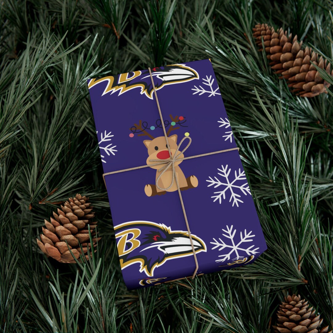 Football Ravens Wrapping Paper, Sports Gift Wrap, Football Team Present ...