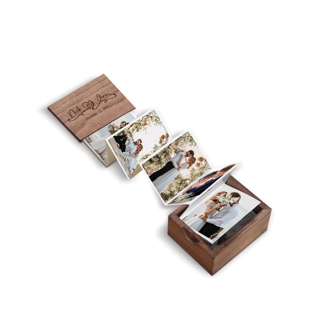 Wooden Photo Box, Personalized Wood Memory Box, Keepsake Photo Storage ...