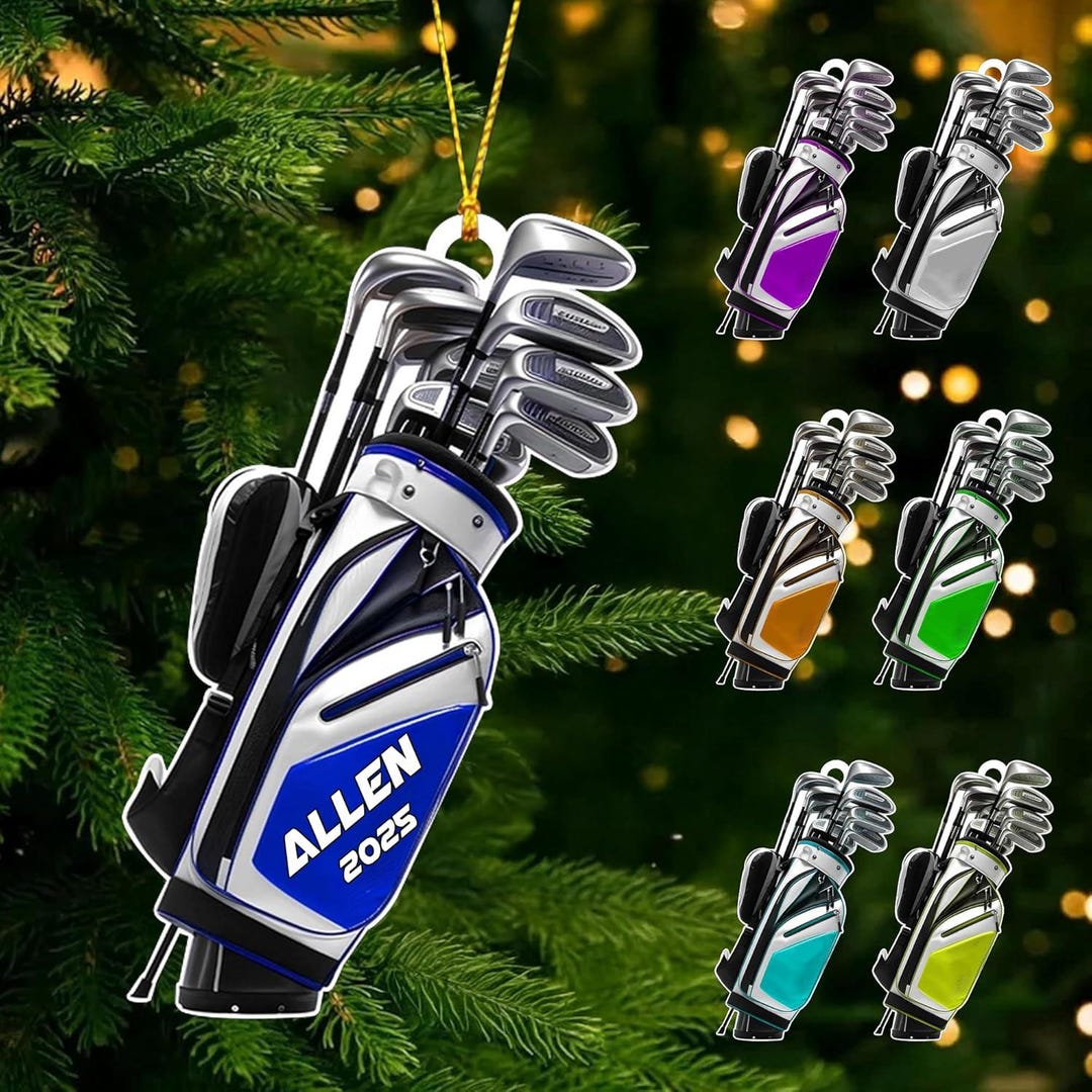Personalized Golf Bag Ornament, Custom Acrylic Christmas Keepsake - Etsy