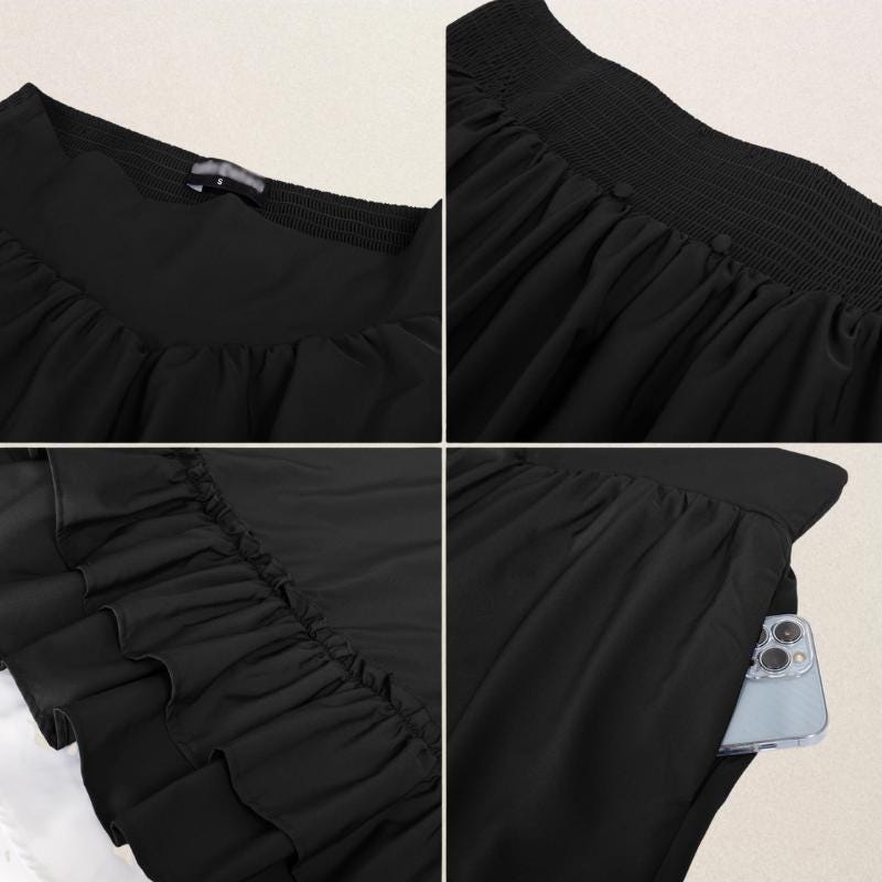 Renaissance Style Double-layer Maxi Skirt With Ruffles and Elastic ...