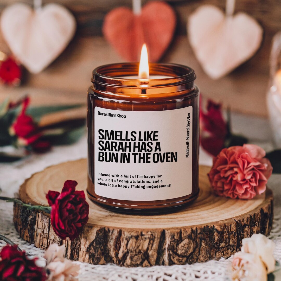 Custom Pregnancy Candle, Personalized Baby Shower Gift, Funny Gift for ...