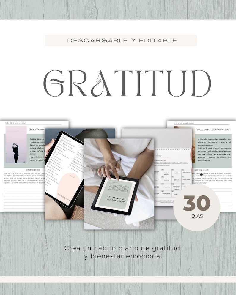 30-day Gratitude Challenge (printable) | Guided Mindfulness Journal - Etsy