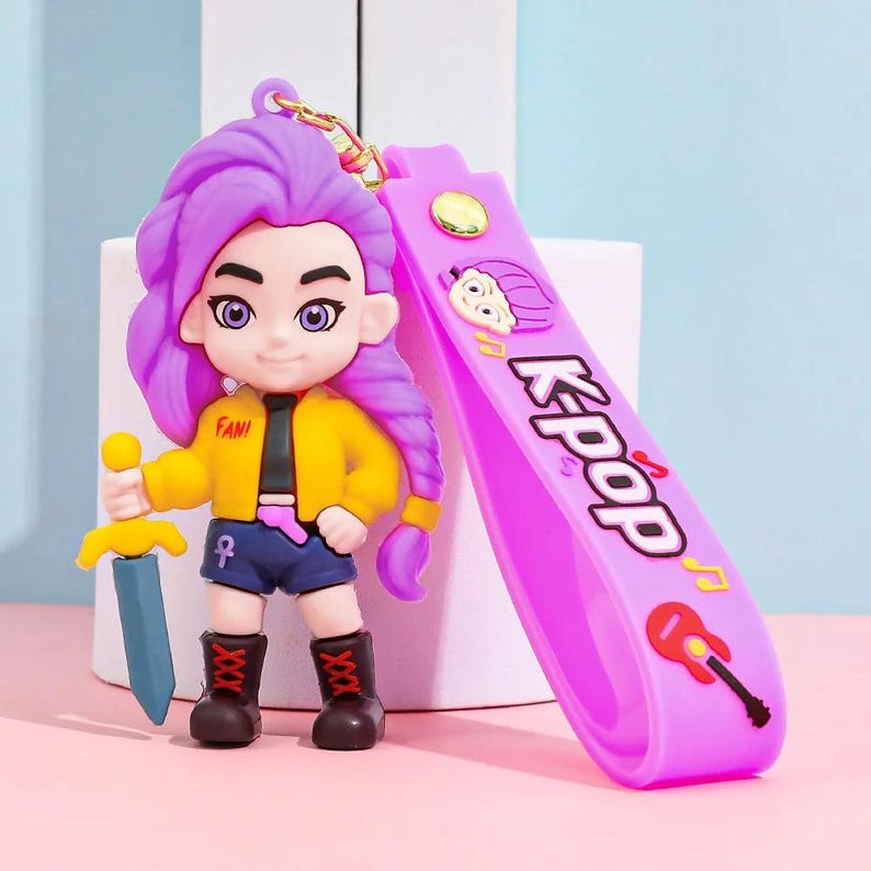KPOP Demon Hunters Little Keychain Pendant Cartoon Anime Monster Hunt ...
