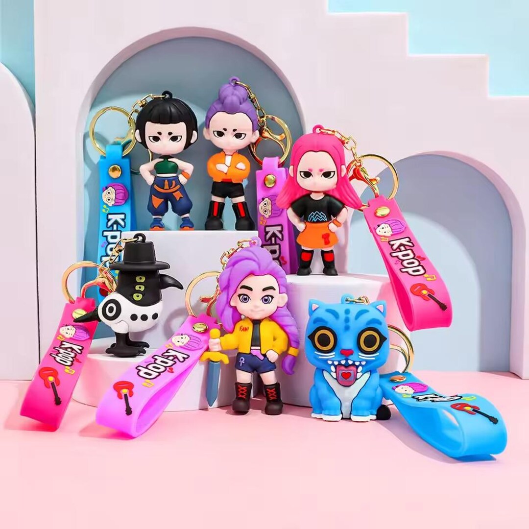 KPOP Demon Hunters Little Keychain Pendant Cartoon Anime Monster Hunt ...