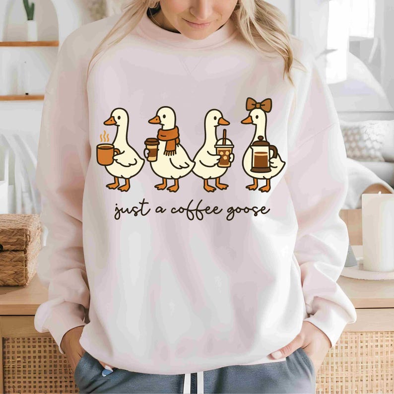 Just A Coffee Goose PNG Coffee Lover Shirt PNG, Sublimation Design ...
