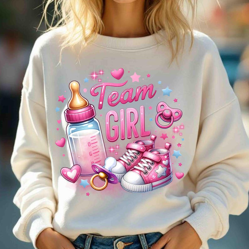 Team Girl PNG Sublimation Digital Design Gender Reveal Party, Baby ...