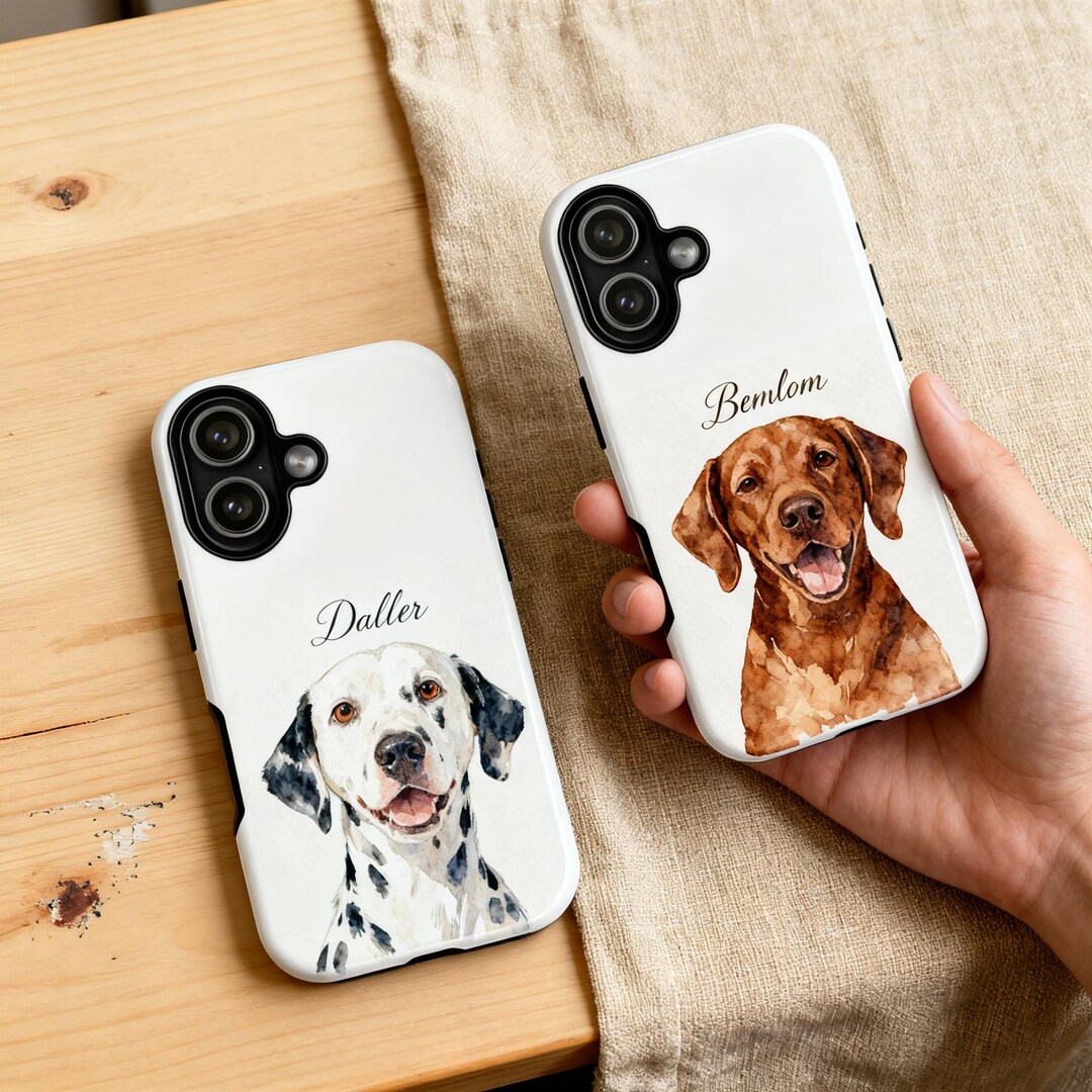 IPhone Dog Case Gift | Custom Watercolor Portrait - Etsy