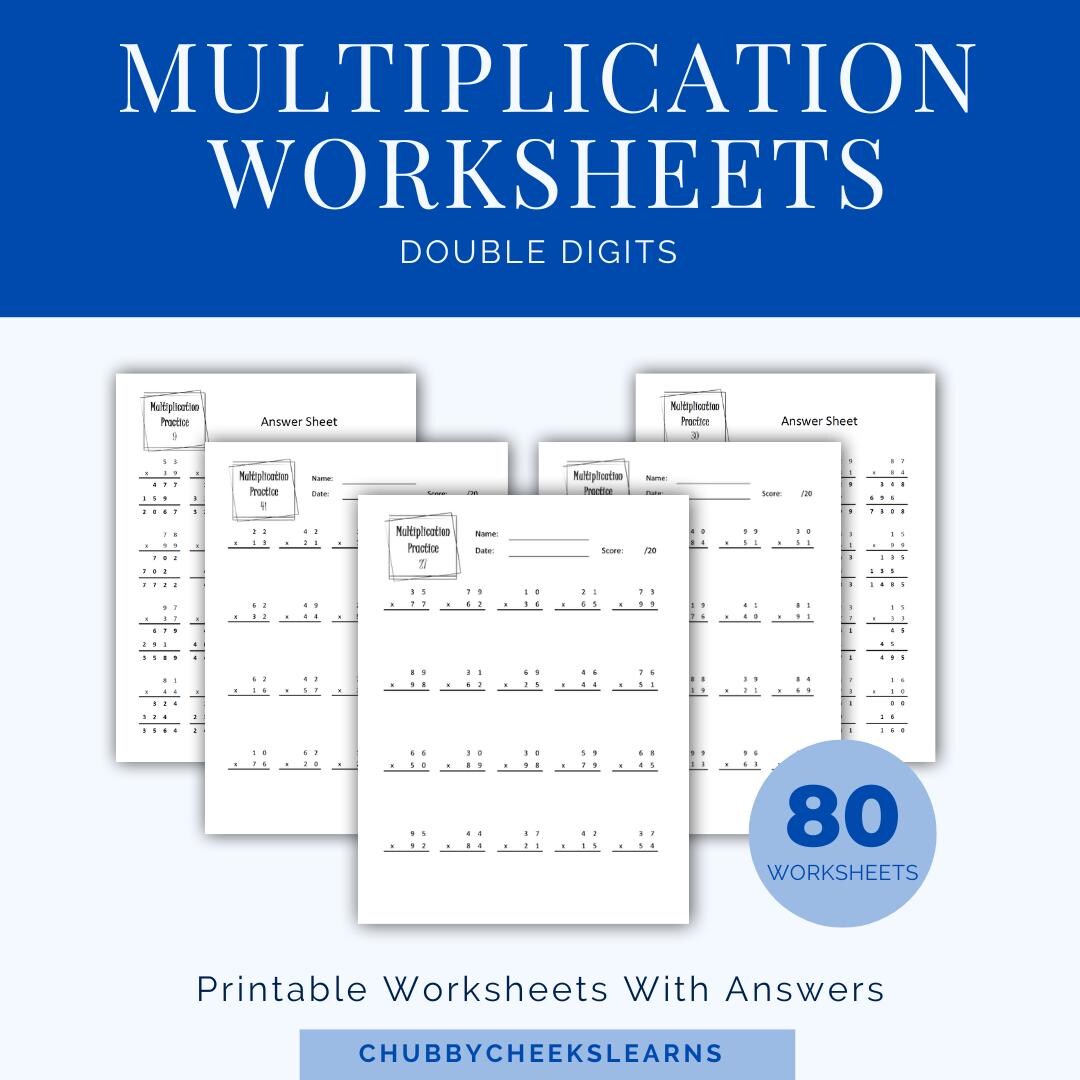Multiplication Worksheets: 2 Digits | Double-digit Multiplication ...