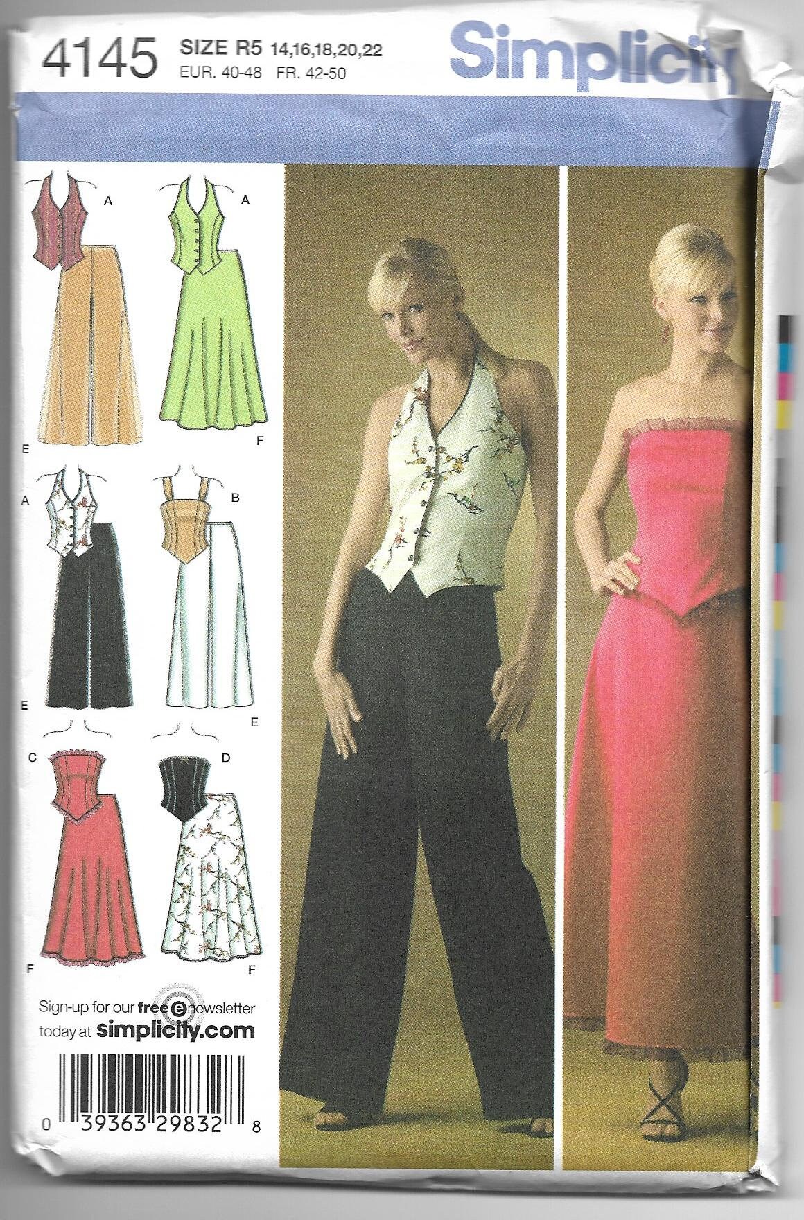 Sewing & Fiber UNCUT Size 12 14 16 Simplicity 8599 Misses miss petite ...