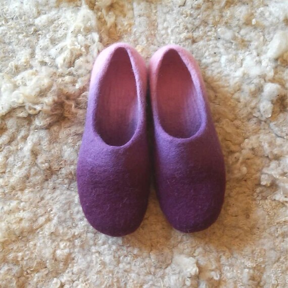 Handmade Wool Felted Slippers Deep Purple Amethyst - Etsy