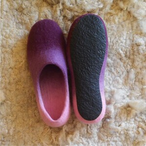 Handmade Wool Felted Slippers - Deep Purple - Amethyst - Cherry Blossom ...