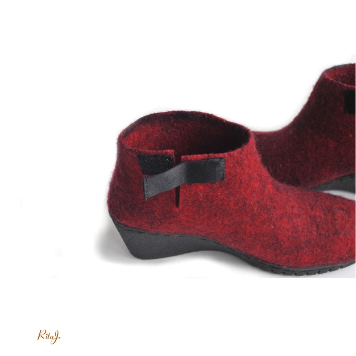 Felted Boots From Softest Merino Wool made to Order Red and - Etsy