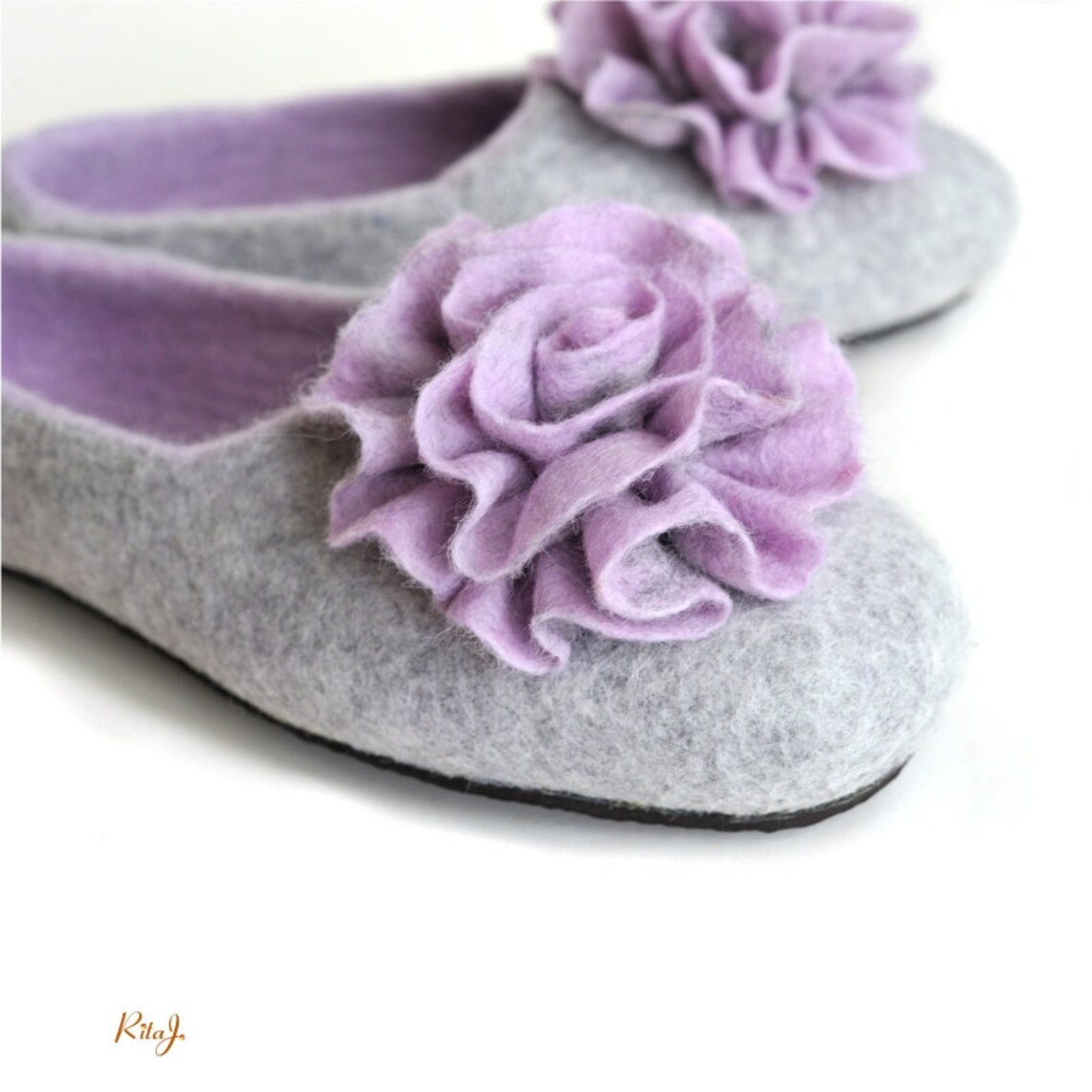 Handmade Wool Felted Slippers With Rubber Soles - House Shoes - Etsy