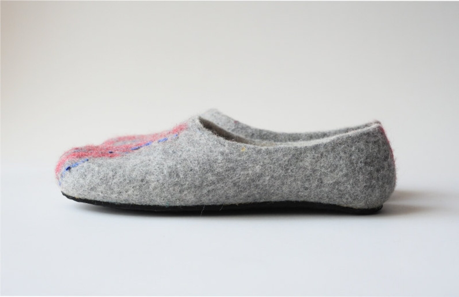 Handmade Wool Felted Slippers With Soles - Light Grey - Etsy