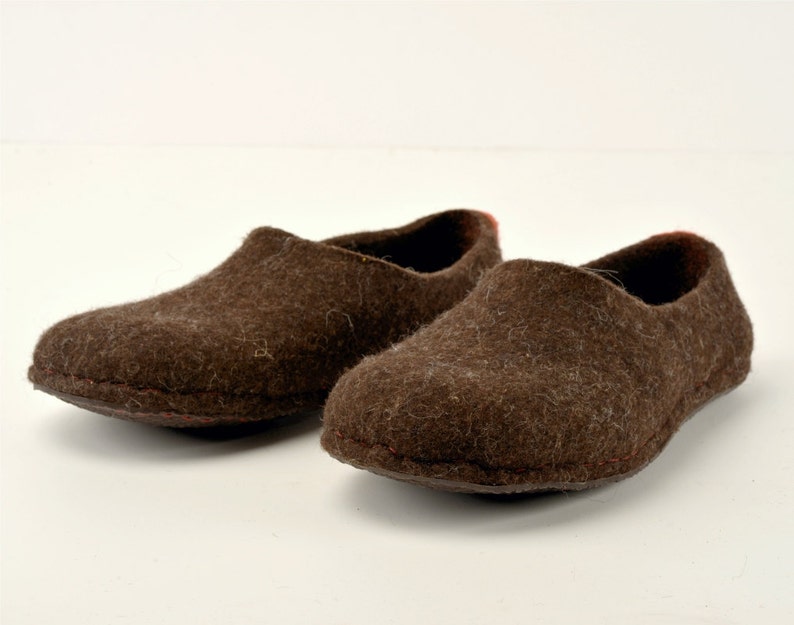 Handmade Wool Felted House Shoes With Rubber Soles | Etsy