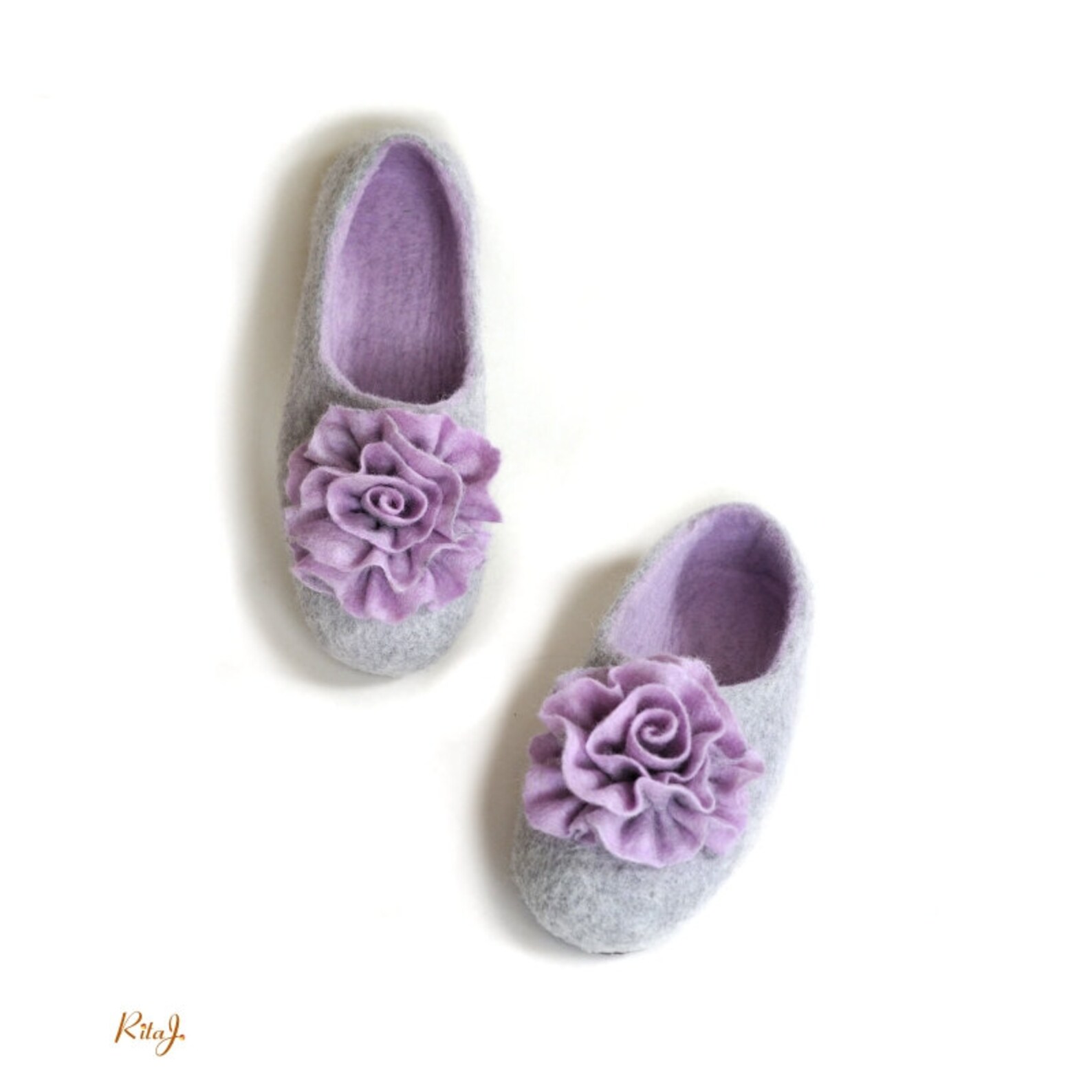 Handmade Wool Felted Slippers With Rubber Soles House Shoes - Etsy