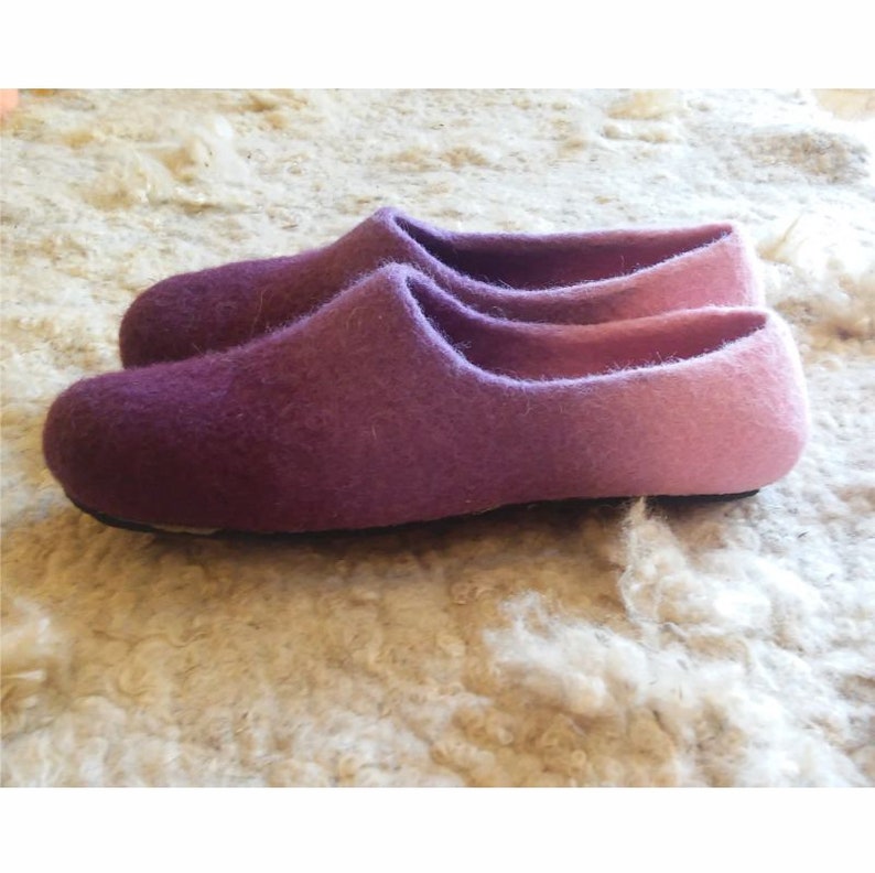 Handmade Wool Felted Slippers Deep Purple Amethyst - Etsy